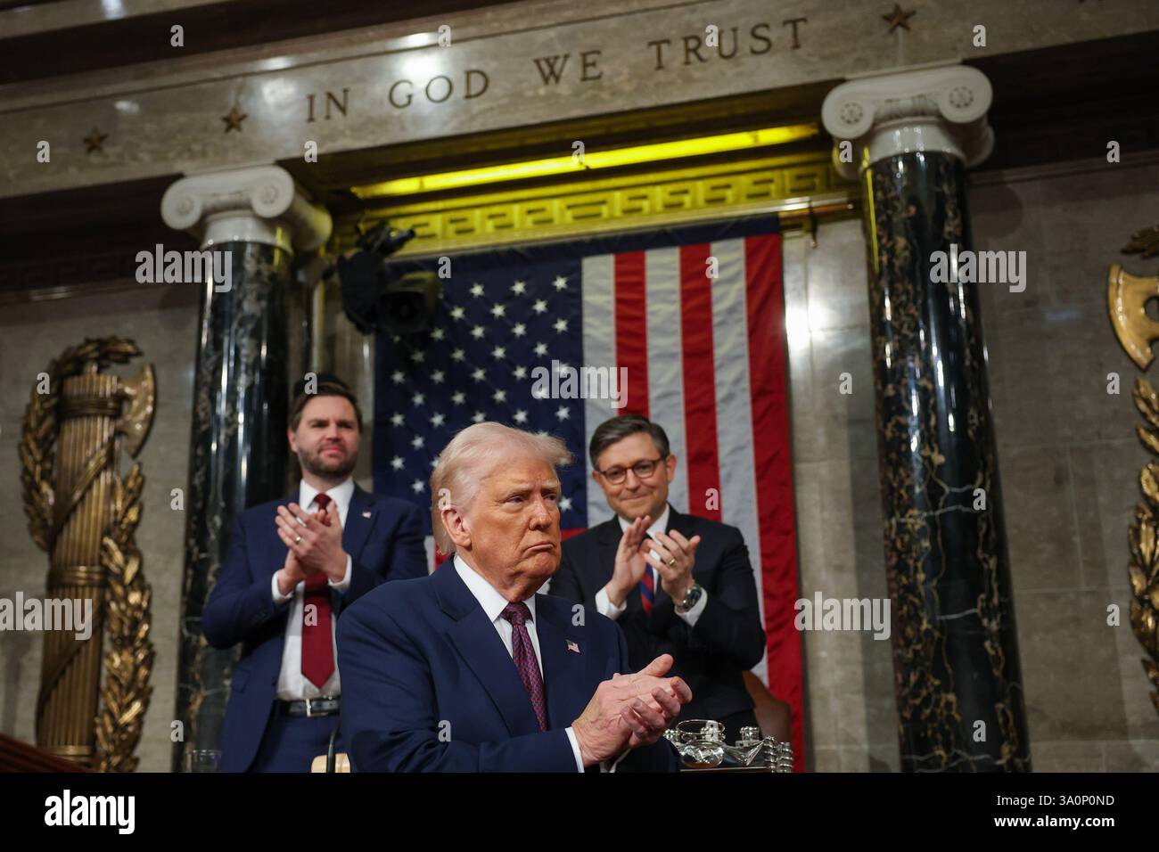 WASHINGTON, DC - MARCH 04: U.S. President Donald Trump addresses a ...