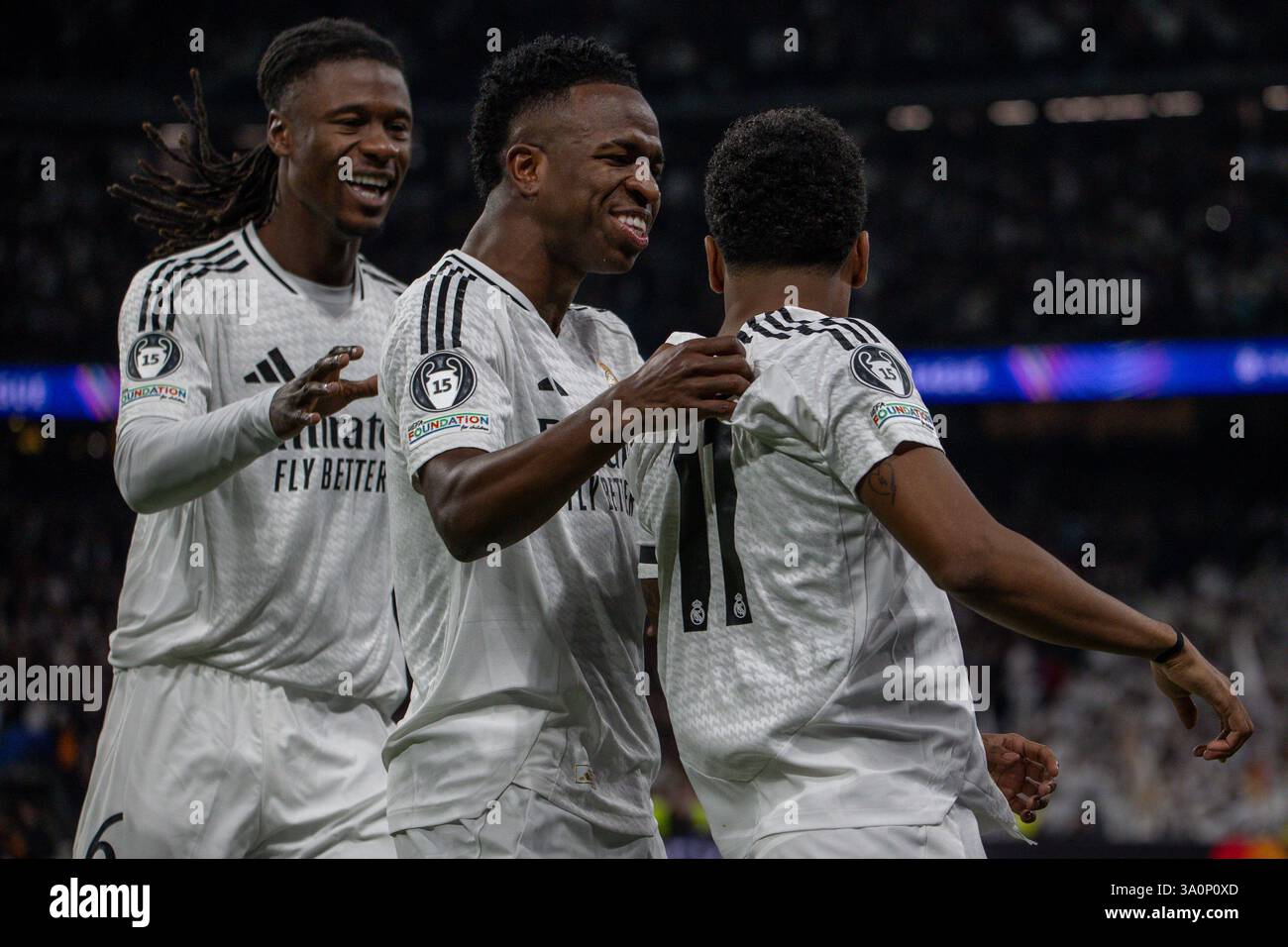 A group of Real Madrid first team players celebrate a goal during the ...
