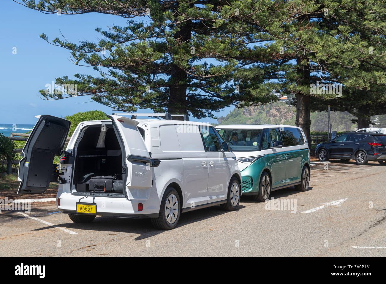 Volkswagen electric bus the ID Buzz camper van with trade number plates ...