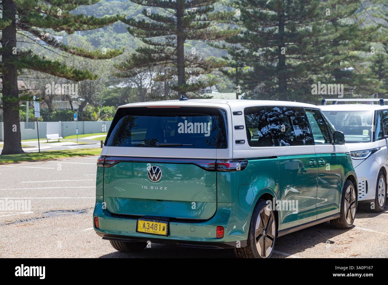 Volkswagen electric bus the ID Buzz camper van with trade number plates ...