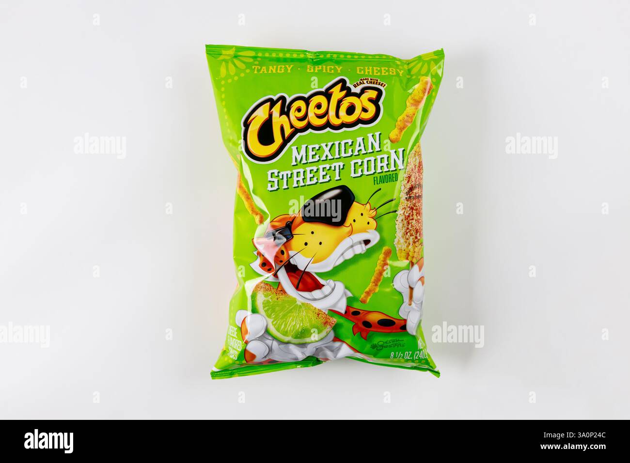 Unique snack packaging featuring Mexican street corn flavor and vibrant designs for exciting ...