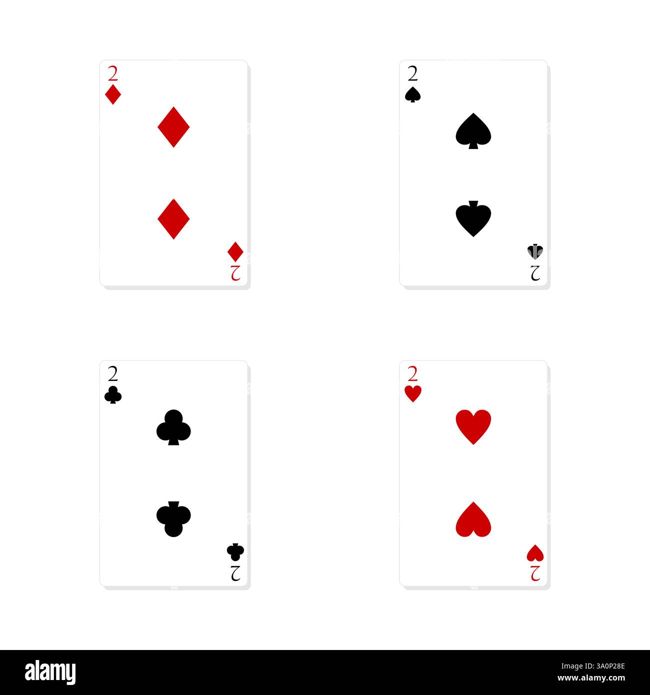 Number 2 card suit. Playing Card Suits on white background Stock Vector ...