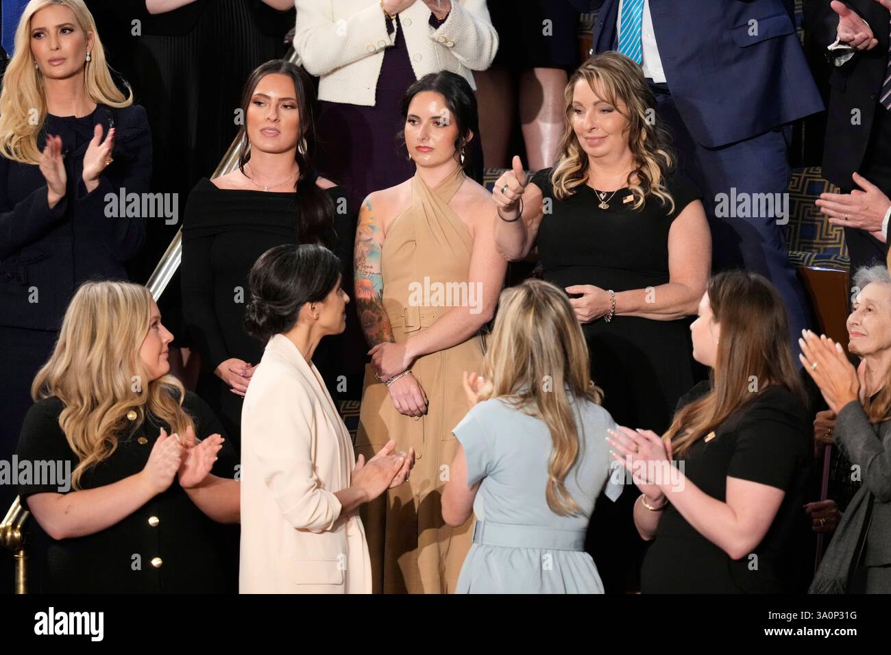 Members of the Corey Comperatore family including wife Helen and daughters Allyson and Kaylee ...