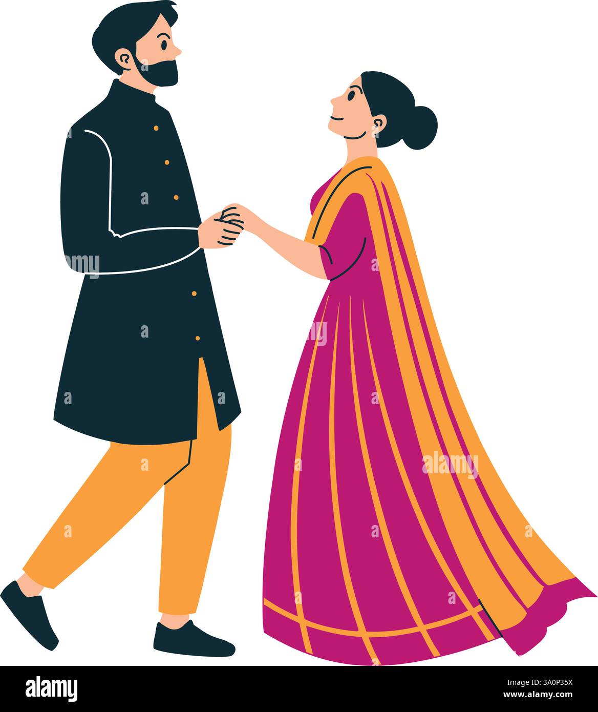 Indian Engagement Dance Stock Vector Image & Art - Alamy