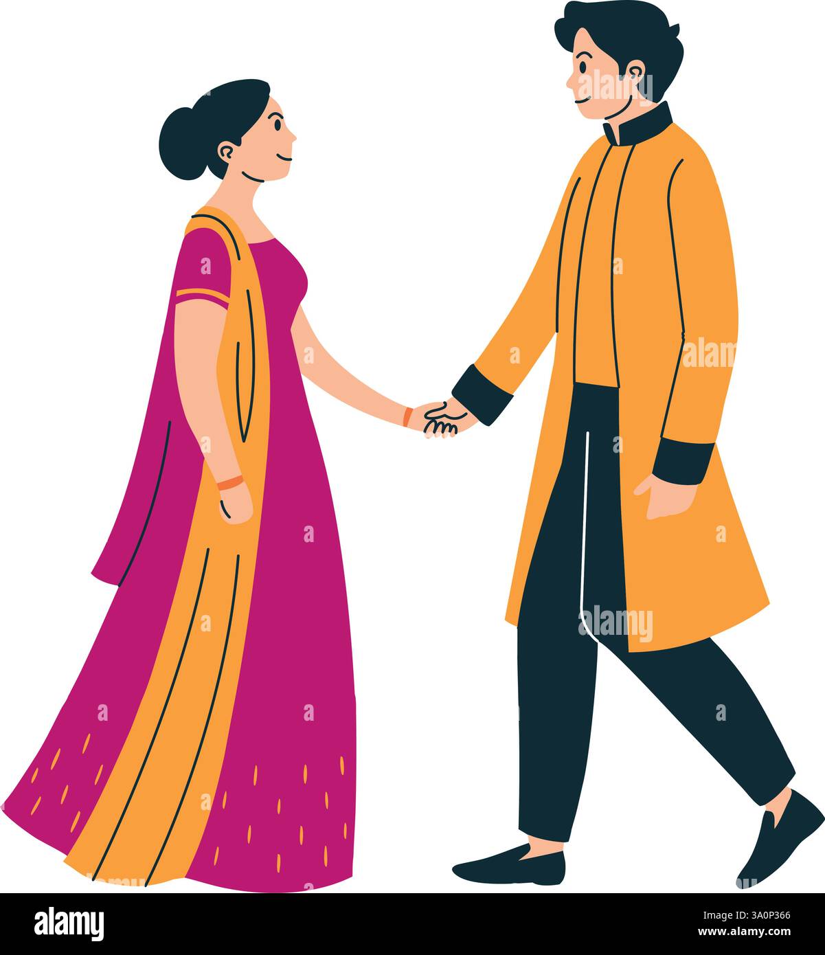 Indian Engagement Couple Stock Vector Image & Art - Alamy