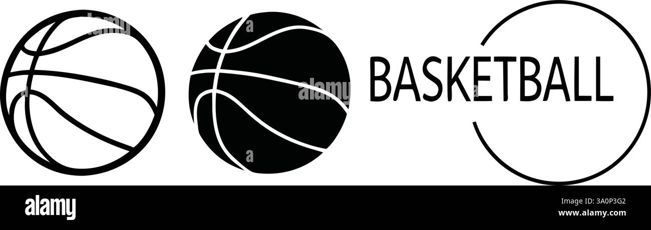 Simple Black and White Basketball Logo Design Stock Vector Image & Art ...
