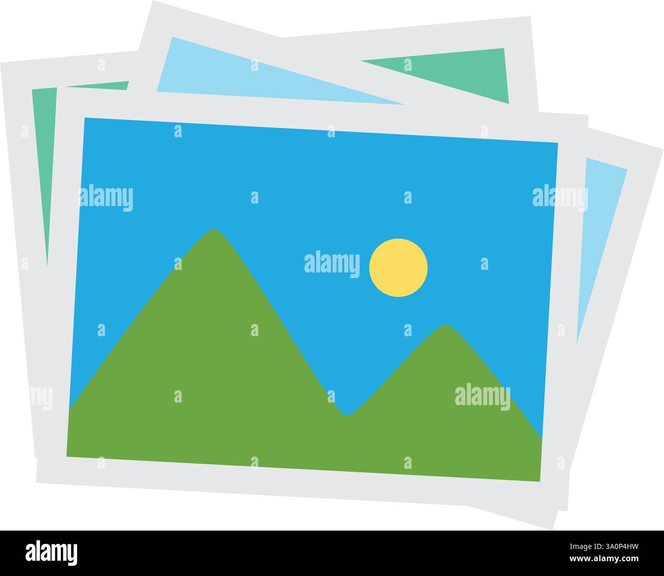 Set of many stacked pictures isolated: gallery and datasets concept ...