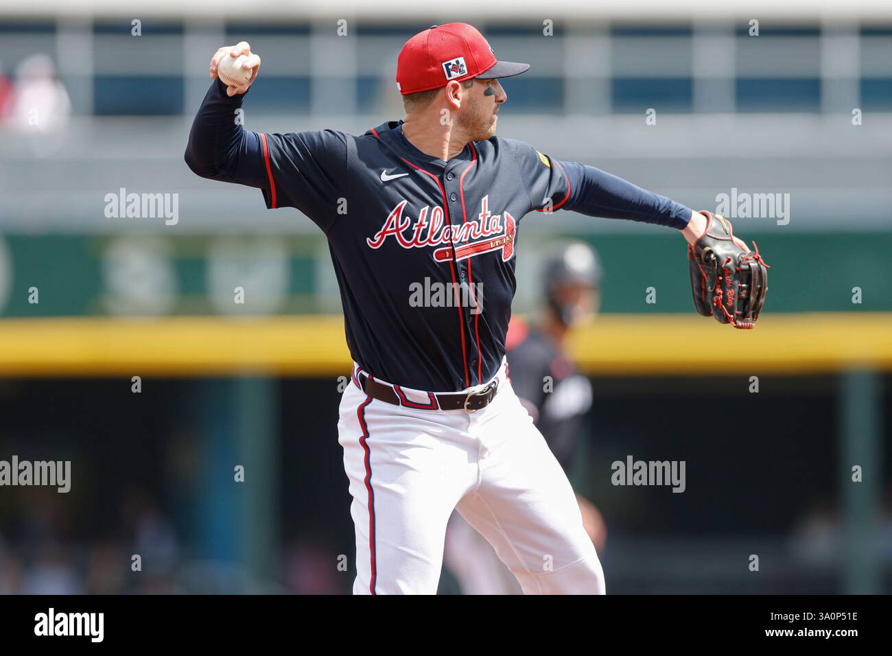 North Port FL USA; Atlanta Braves third base Austin Riley (27) fields ...