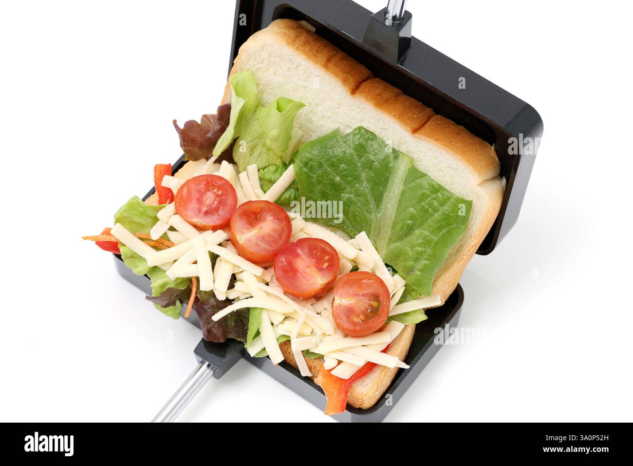 Press metal sandwich bread roast tool on white background Stock Photo ...