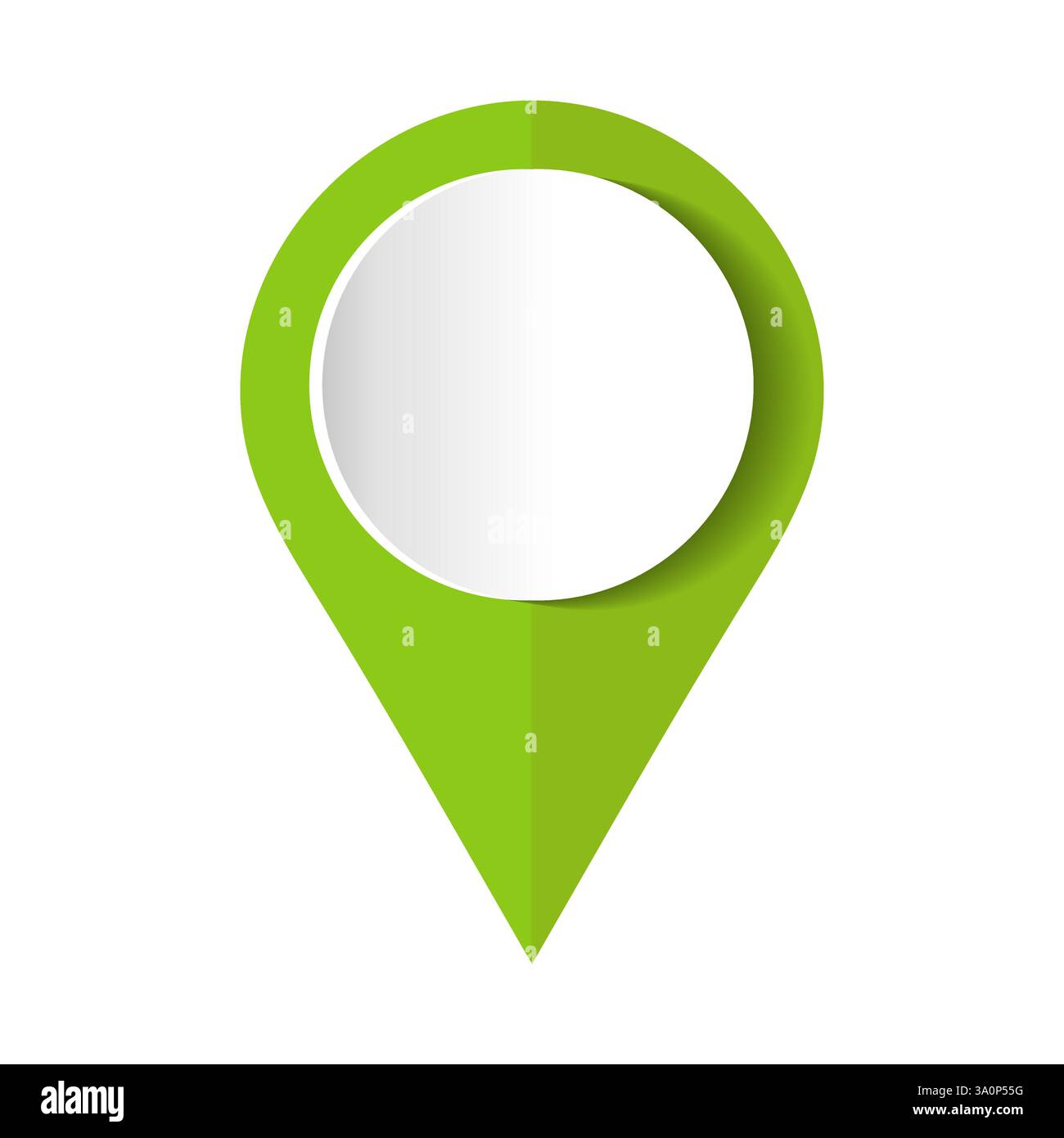 Green map pin. Concept of global coordinate, dot, needle tip, ui. Map ...