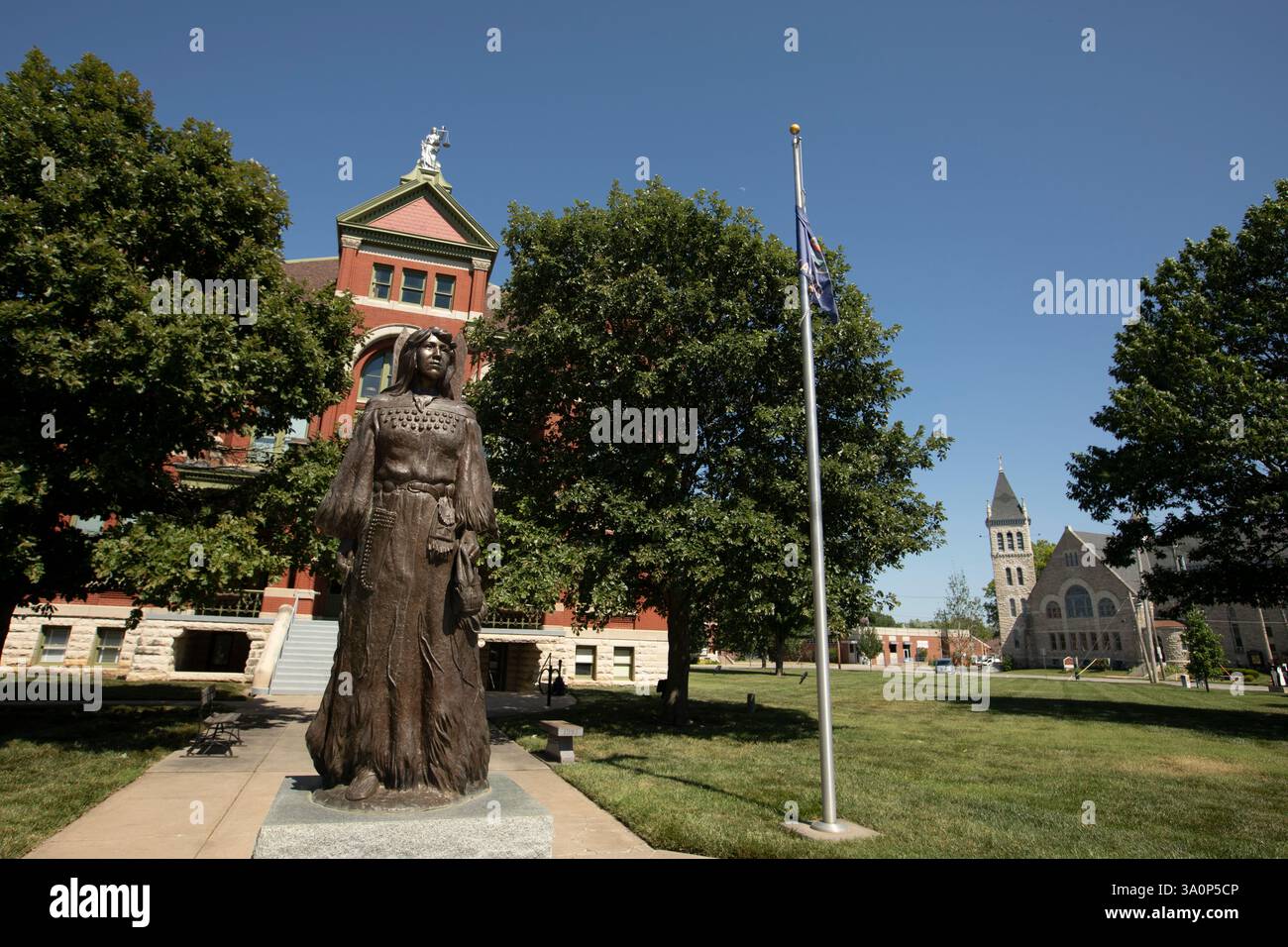 Ottawa, Kansas, USA - June 25, 2023: Afternoon sun shines on the ...