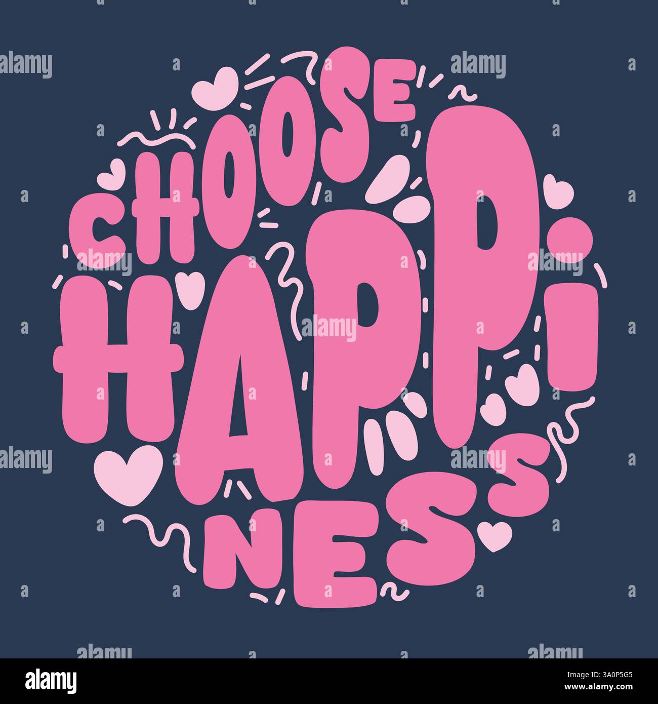 Groovy Pink Motivational Lettering Encouraging Positivity and Happiness ...