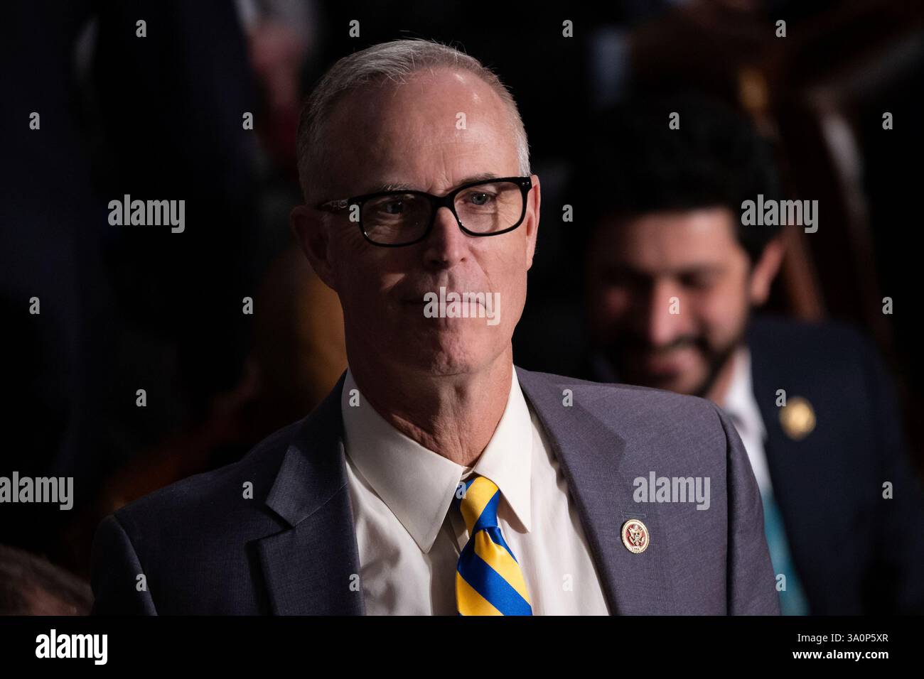 Rep. Jared Huffman (D-Calif.) is seen before President Donald Trump ...