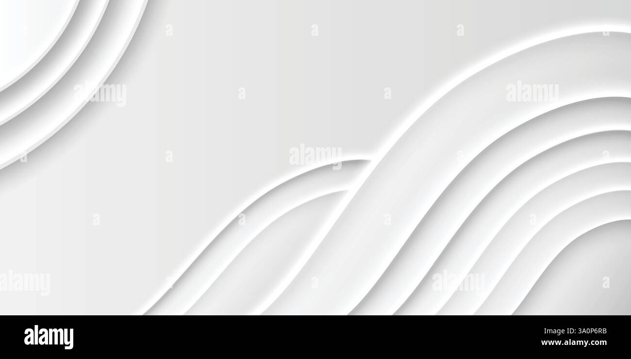 Neumorphism background with elegant curved white layers. Minimalist ...