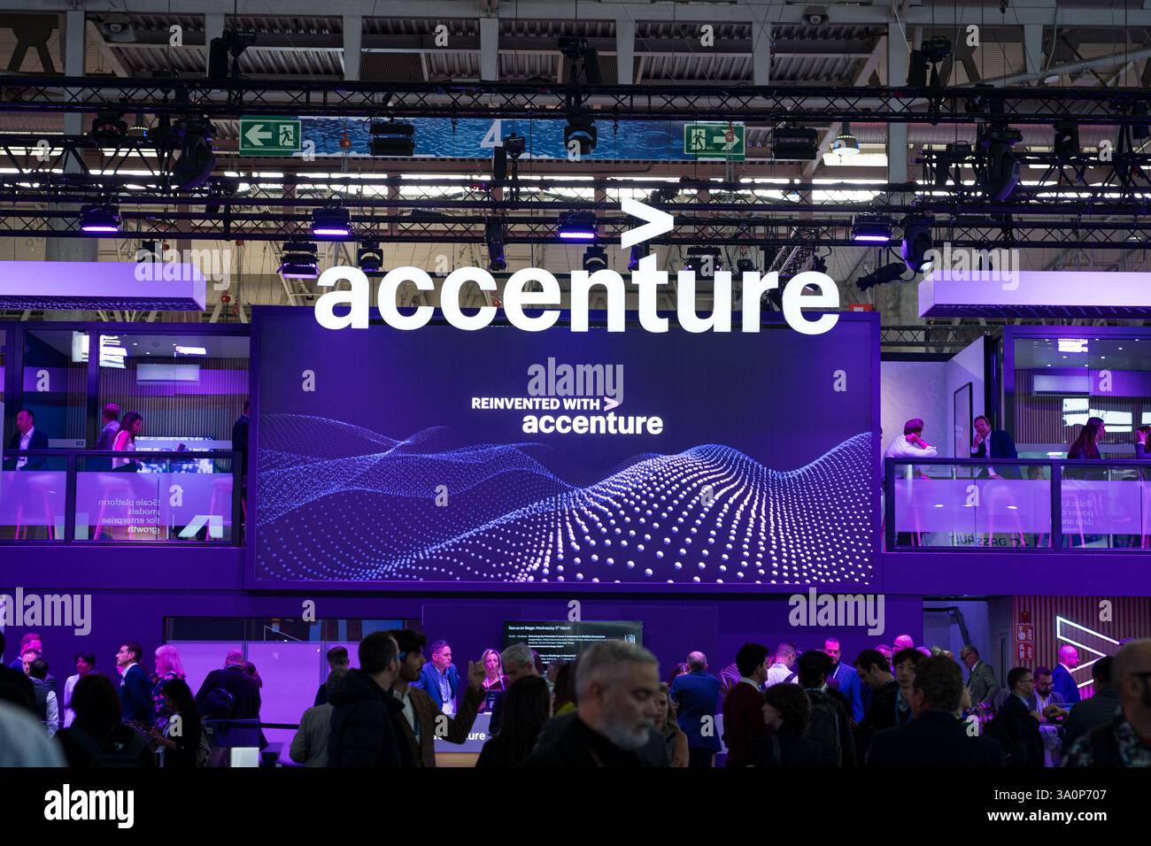 The logo of Accenture is seen at the Mobile World Congress 2025 (MWC ...