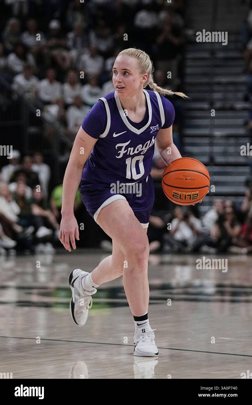 TCU guard Hailey Van Lith works against Baylor during an NCAA college ...