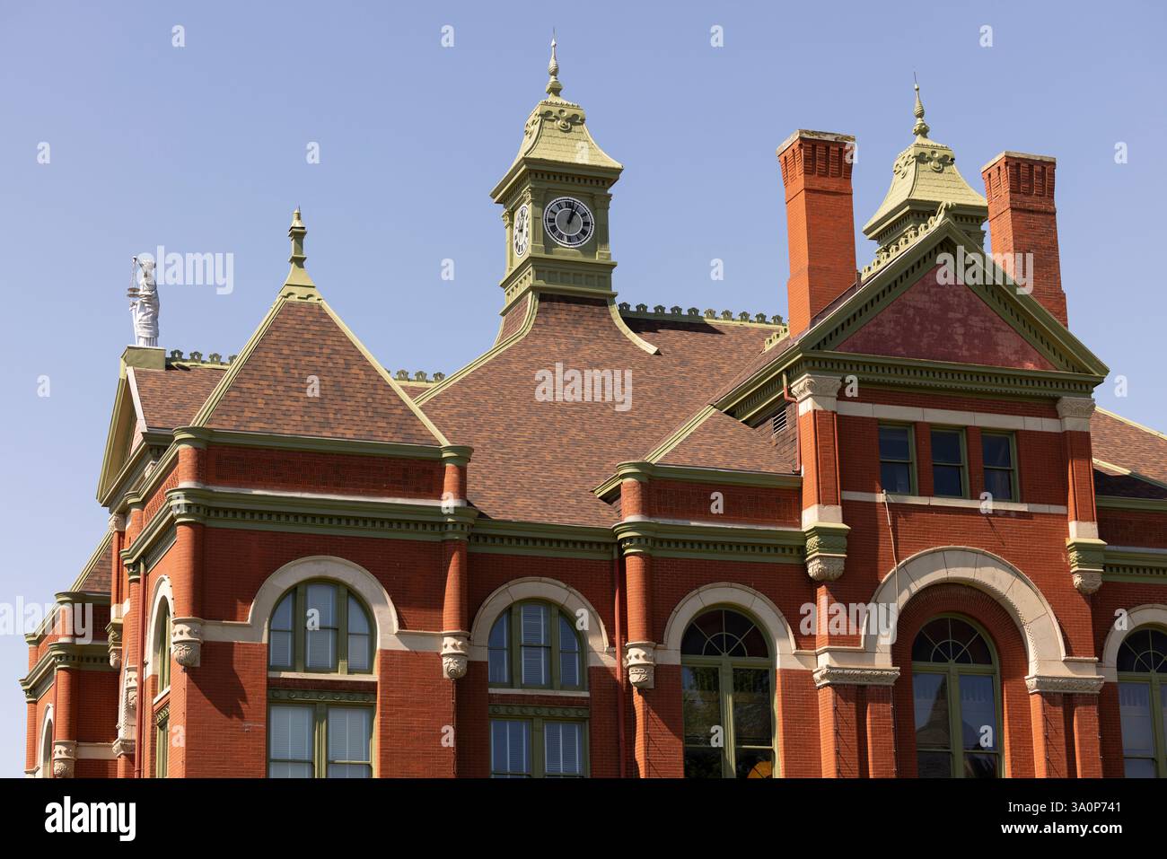Afternoon sun shines on the historic 19th Century Franklin County ...