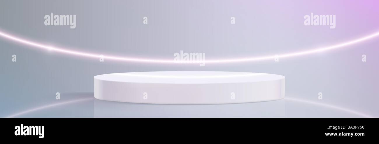 Hologram stage with white circular 3d platform on gradient background ...