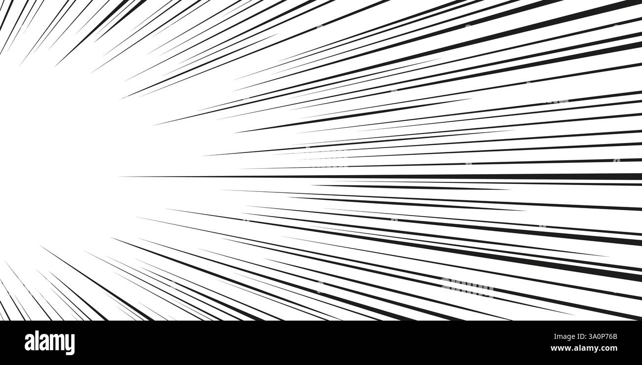 Comic speed lines radiating from border on white background. Black ...