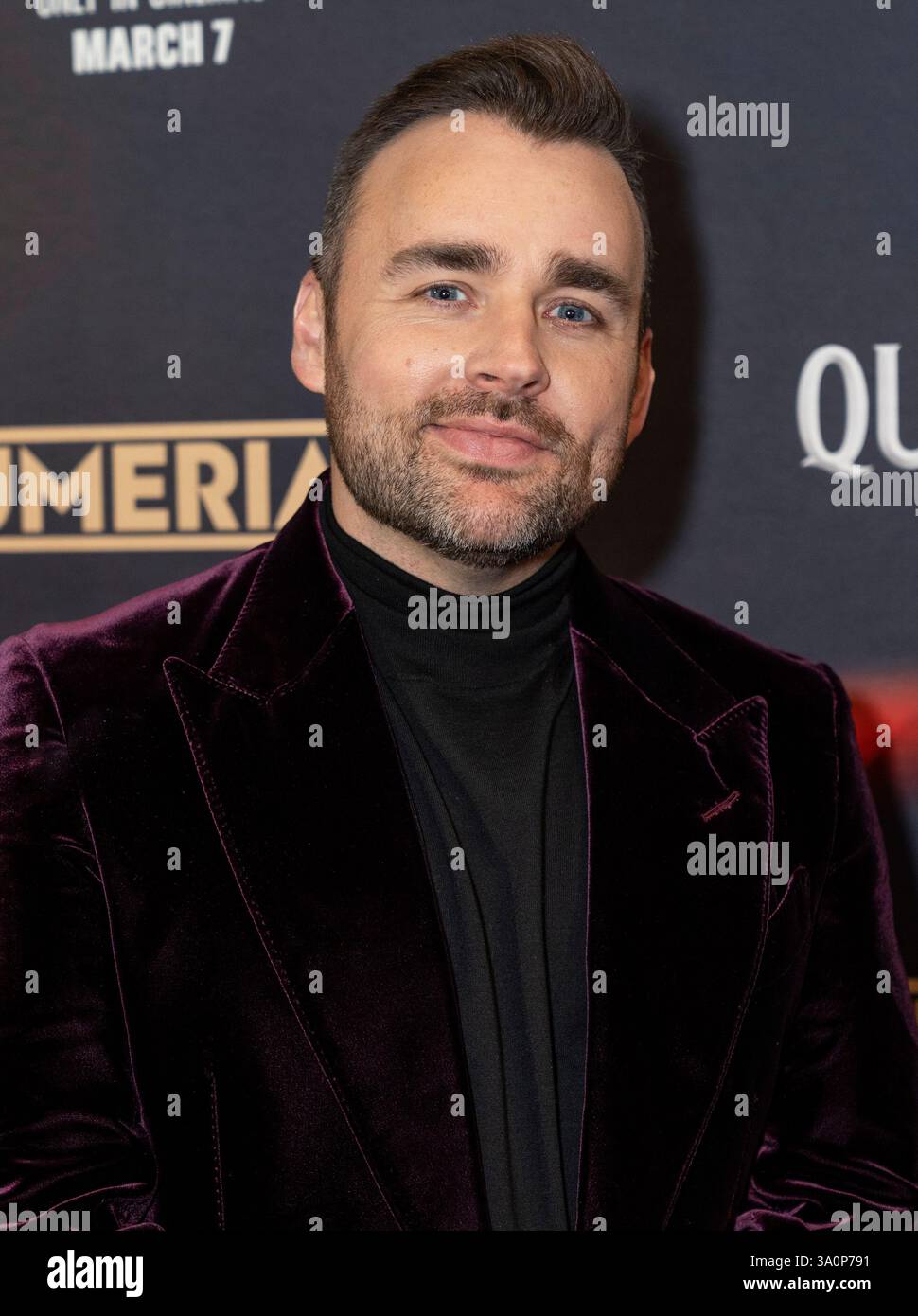 New York, USA. 04th Mar, 2025. Ash Avildsen wearing suit by Tom Ford ...