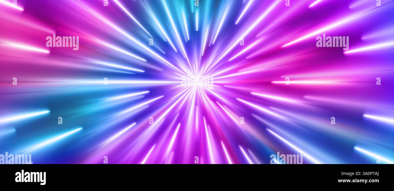 Speed line radial burst in pink and blue gradient colors with bright ...