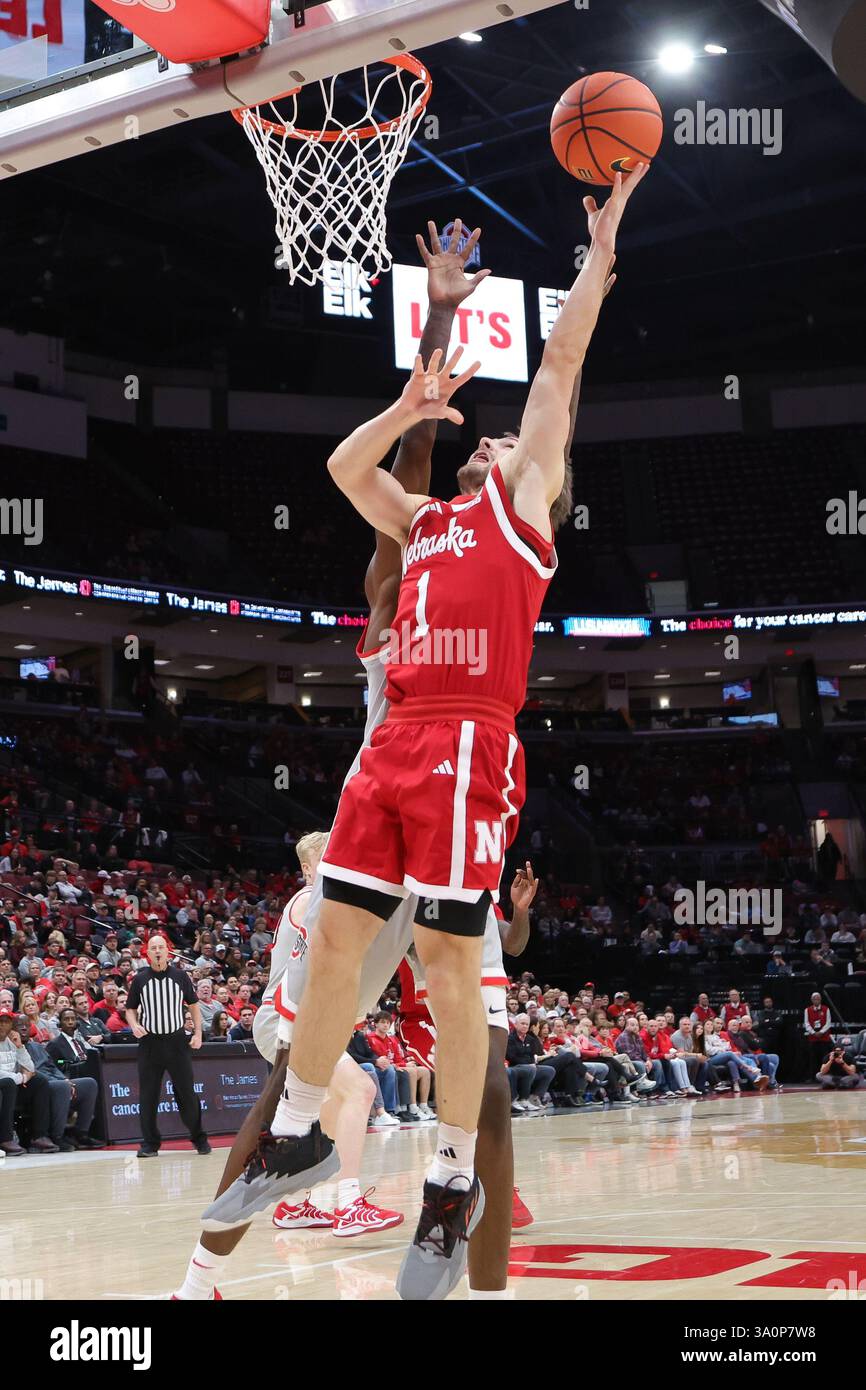 Columbus, Ohio, USA. 5th Mar, 2025. Nebraska Cornhuskers guard Sam ...