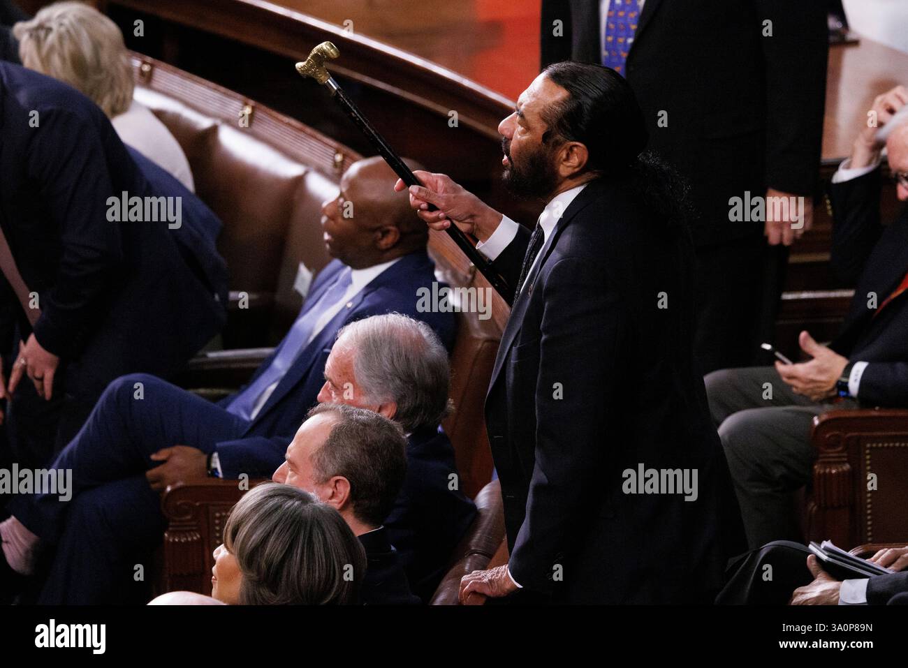 United States Representative Al Green (Democrat of Texas) yells as ...