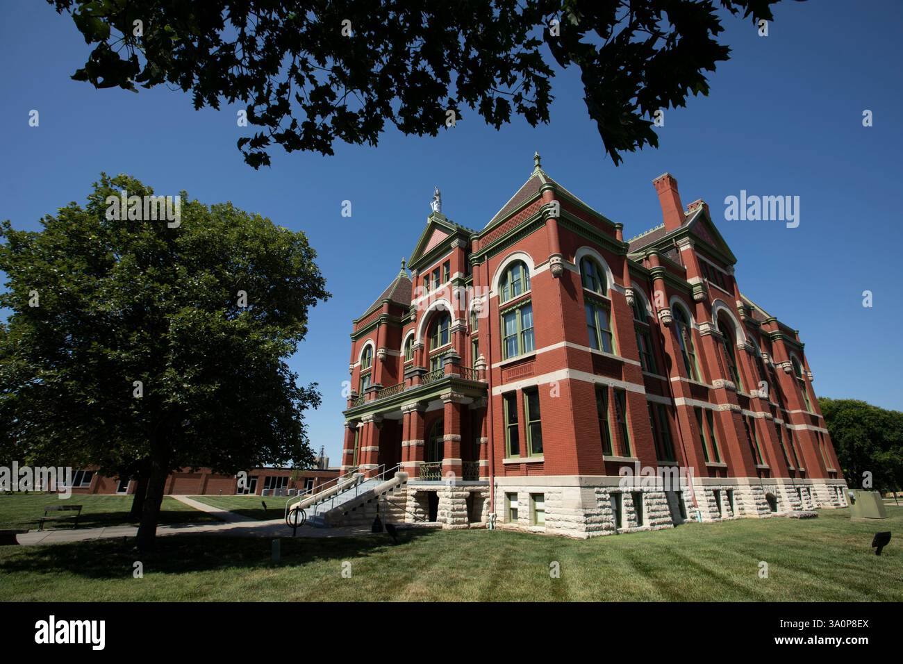 Afternoon sun shines on the historic 19th Century Franklin County ...