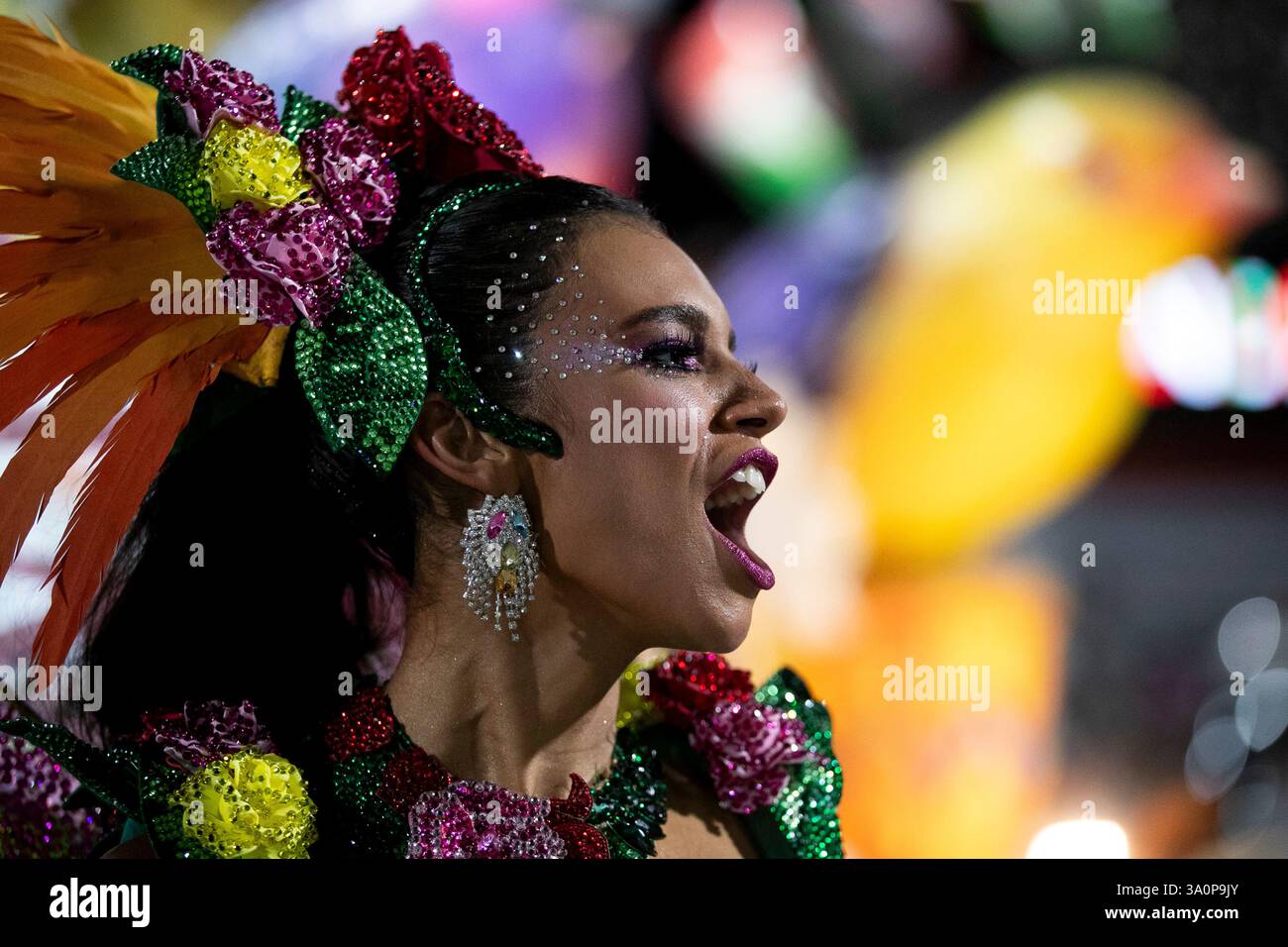 A performer from the Grande Rio samba school dances during Carnival ...