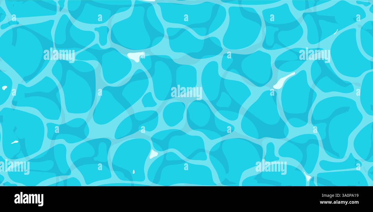 Calm sea water ripple surface with sunlight reflections in cartoon ...