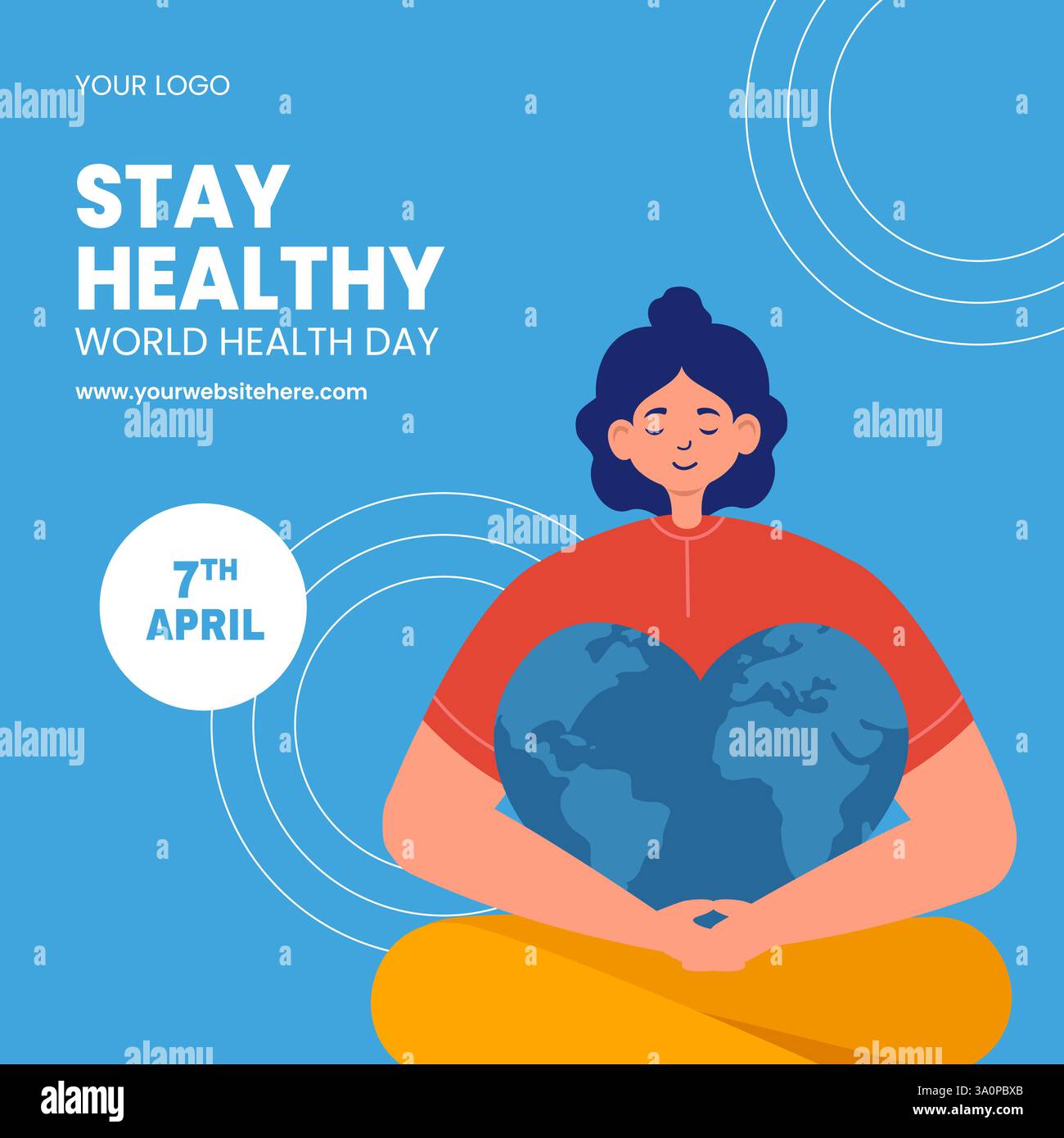 Flat Cartoon Illustration for World Health Day Promotion Stock Vector ...