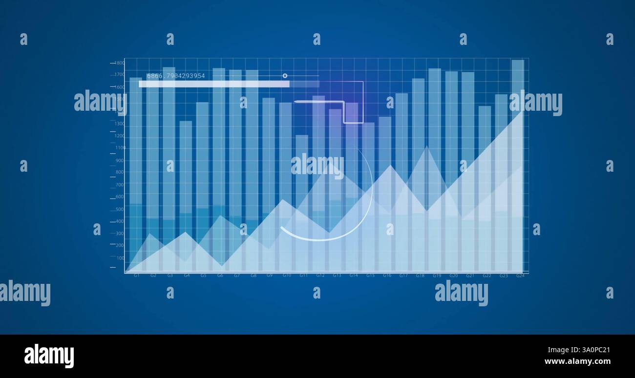 Image of diagram and countdown over blue background Stock Photo - Alamy