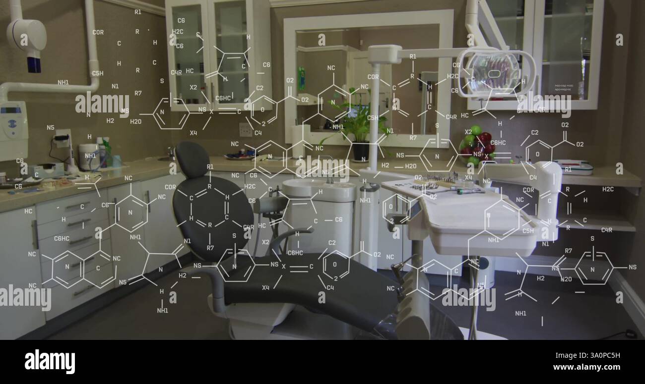 Image of chemical formula over operating room Stock Photo - Alamy