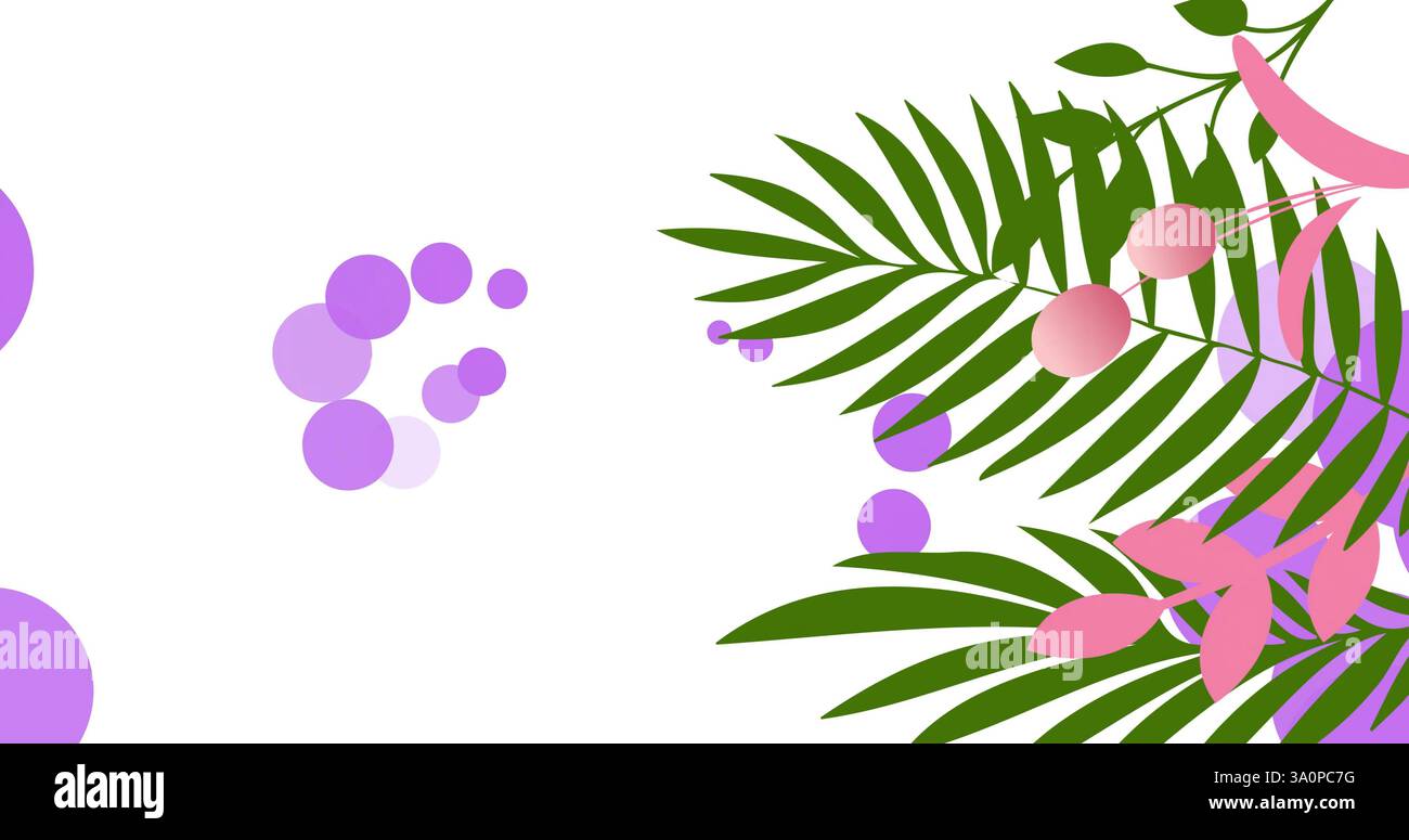Image of purple spots and leaves on white background Stock Photo - Alamy