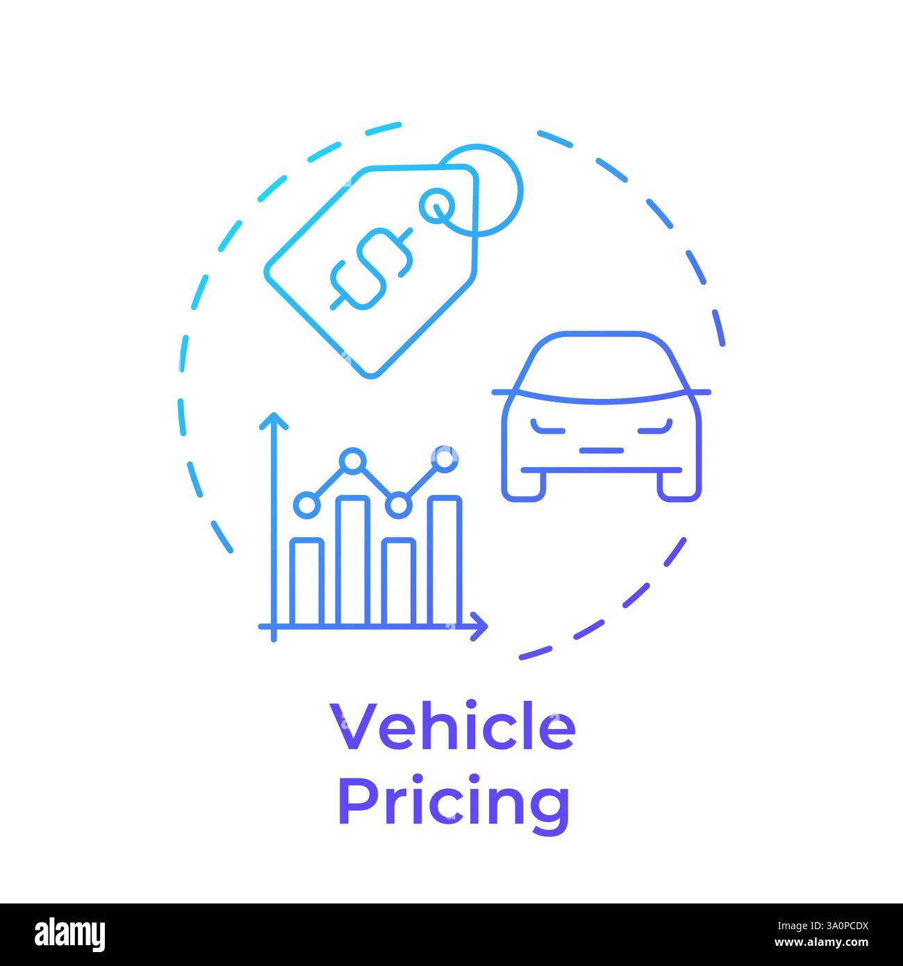 Vehicle pricing blue gradient concept icon Stock Vector Image & Art - Alamy
