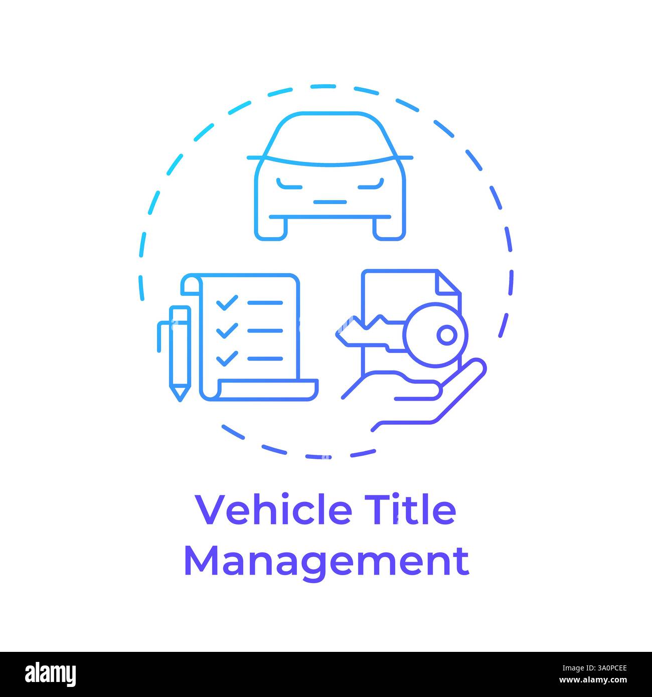 Vehicle title management blue gradient concept icon Stock Vector Image ...