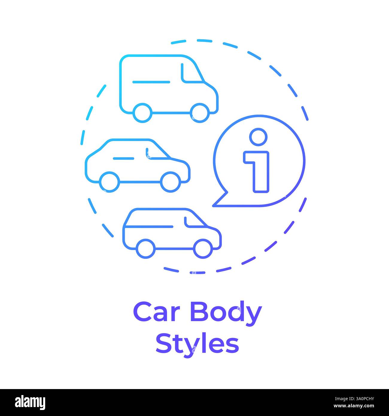 Car body styles blue gradient concept icon Stock Vector Image & Art - Alamy