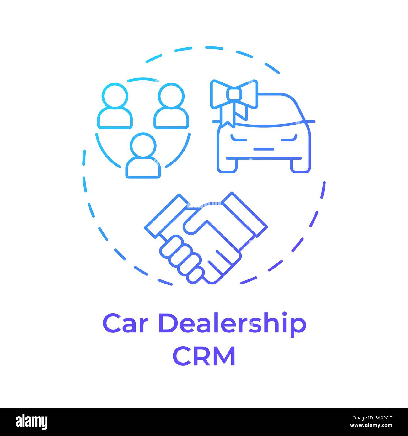 Car dealership crm blue gradient concept icon Stock Vector Image & Art ...
