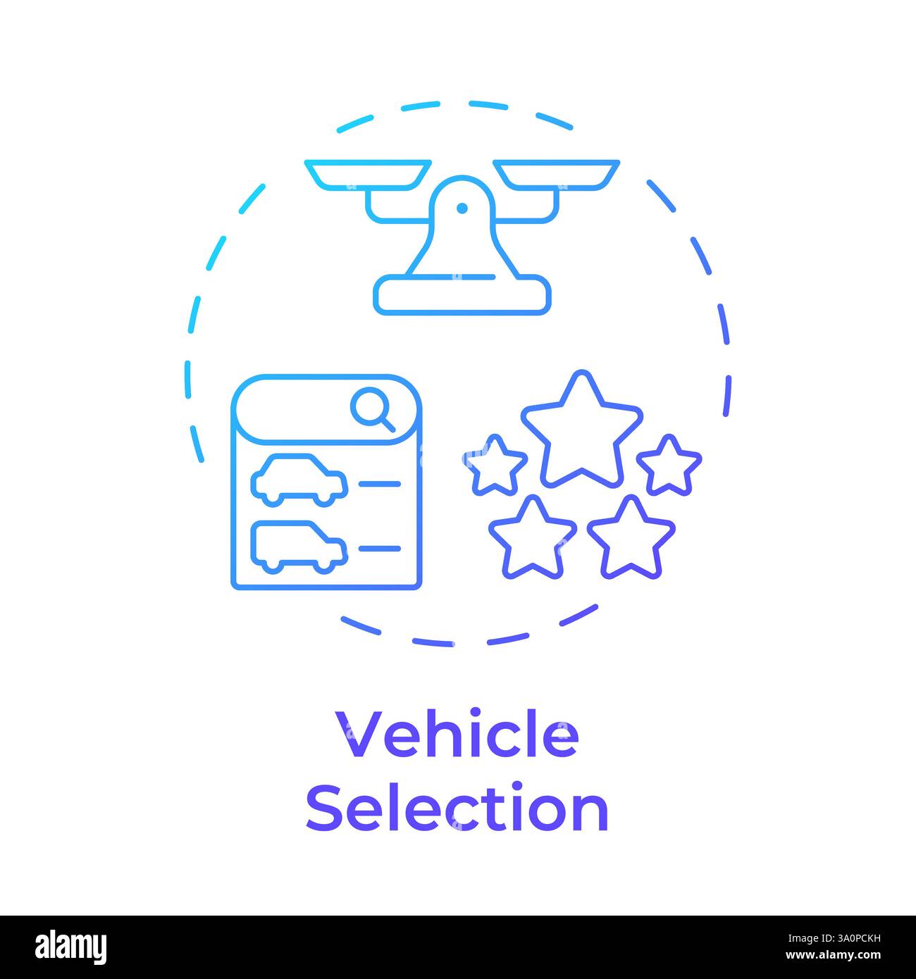 Vehicle selection blue gradient concept icon Stock Vector Image & Art ...