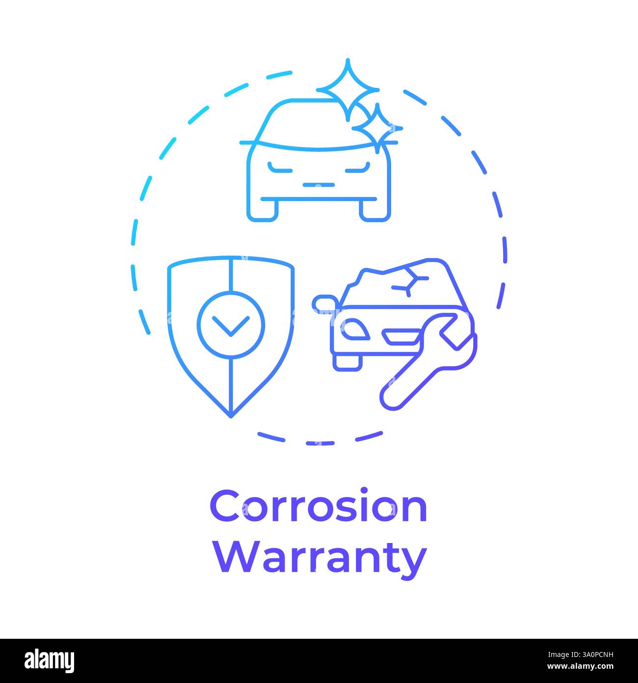 Corrosion warranty blue gradient concept icon Stock Vector Image & Art ...