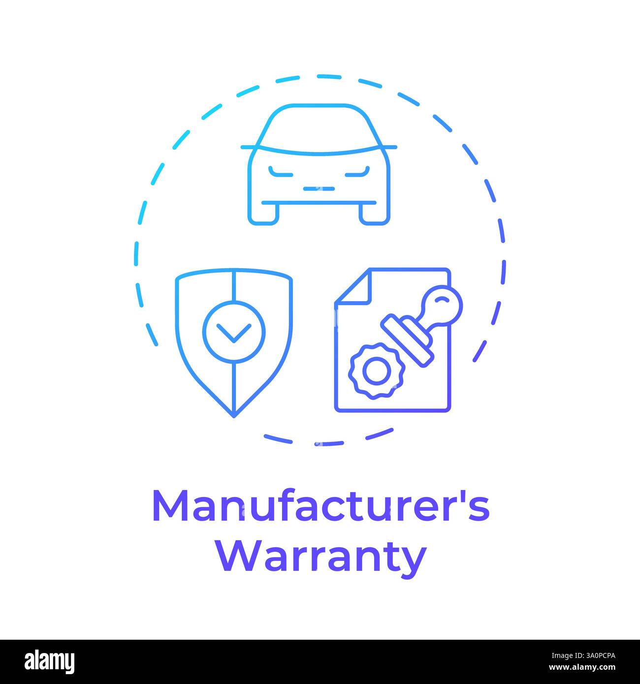 Manufacturers warranty blue gradient concept icon Stock Vector Image & Art - Alamy