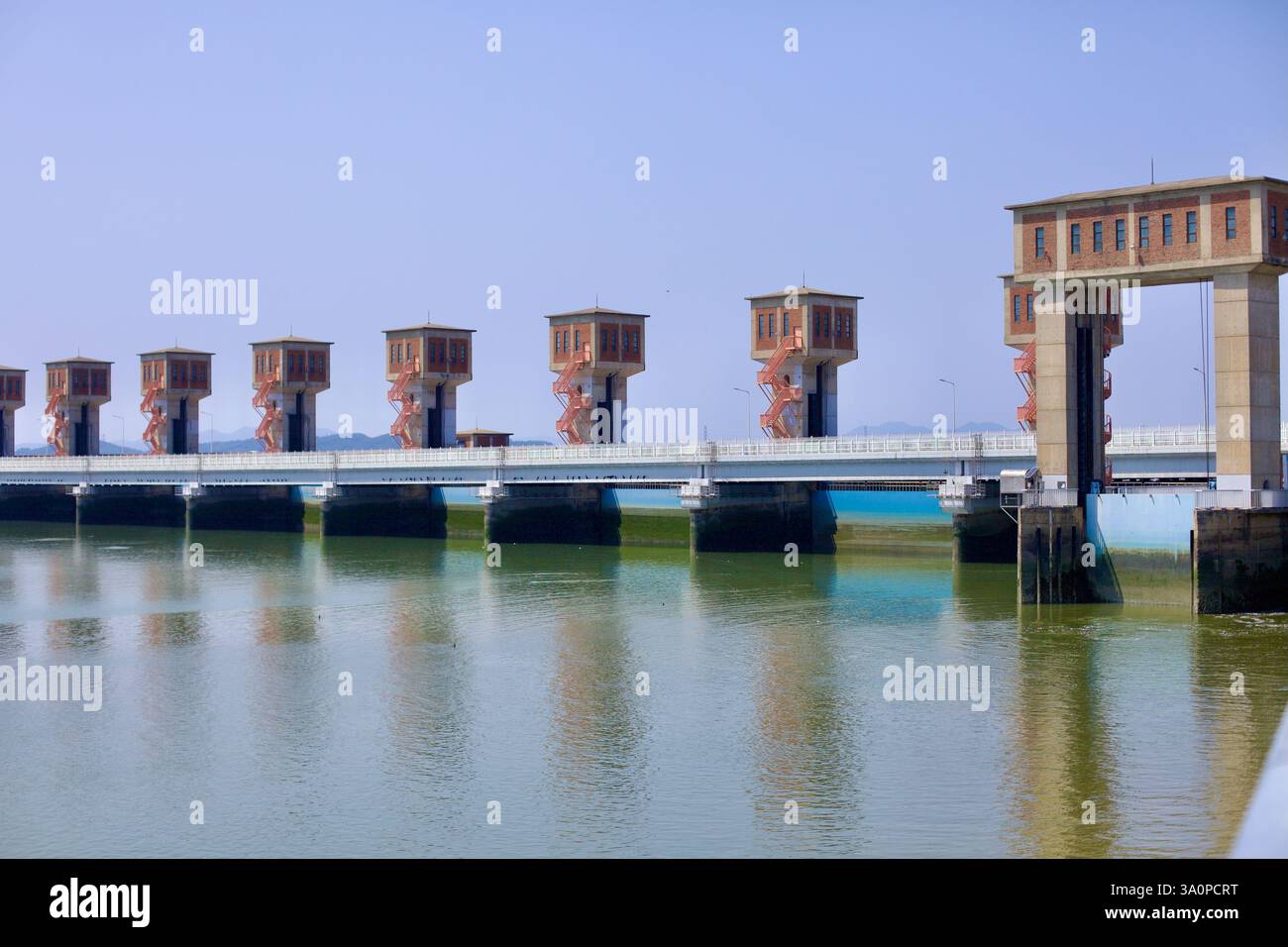 Gunsan, South Korea - May 28, 2021: A detailed view of the Geum River ...