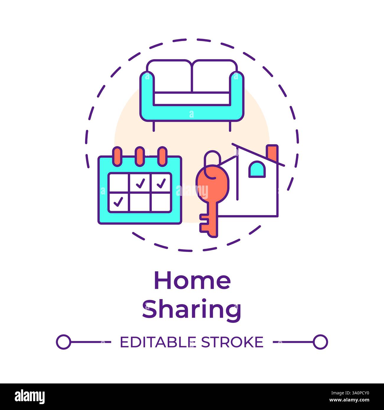 Home sharing multi color concept icon Stock Vector Image & Art - Alamy