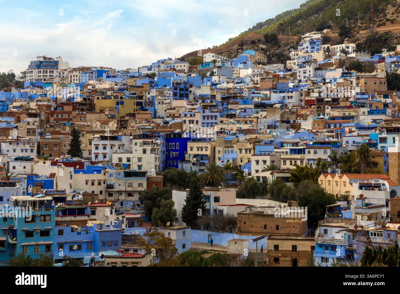 Ras Elma panoramic views of Chefchaouen, located in the northern region ...