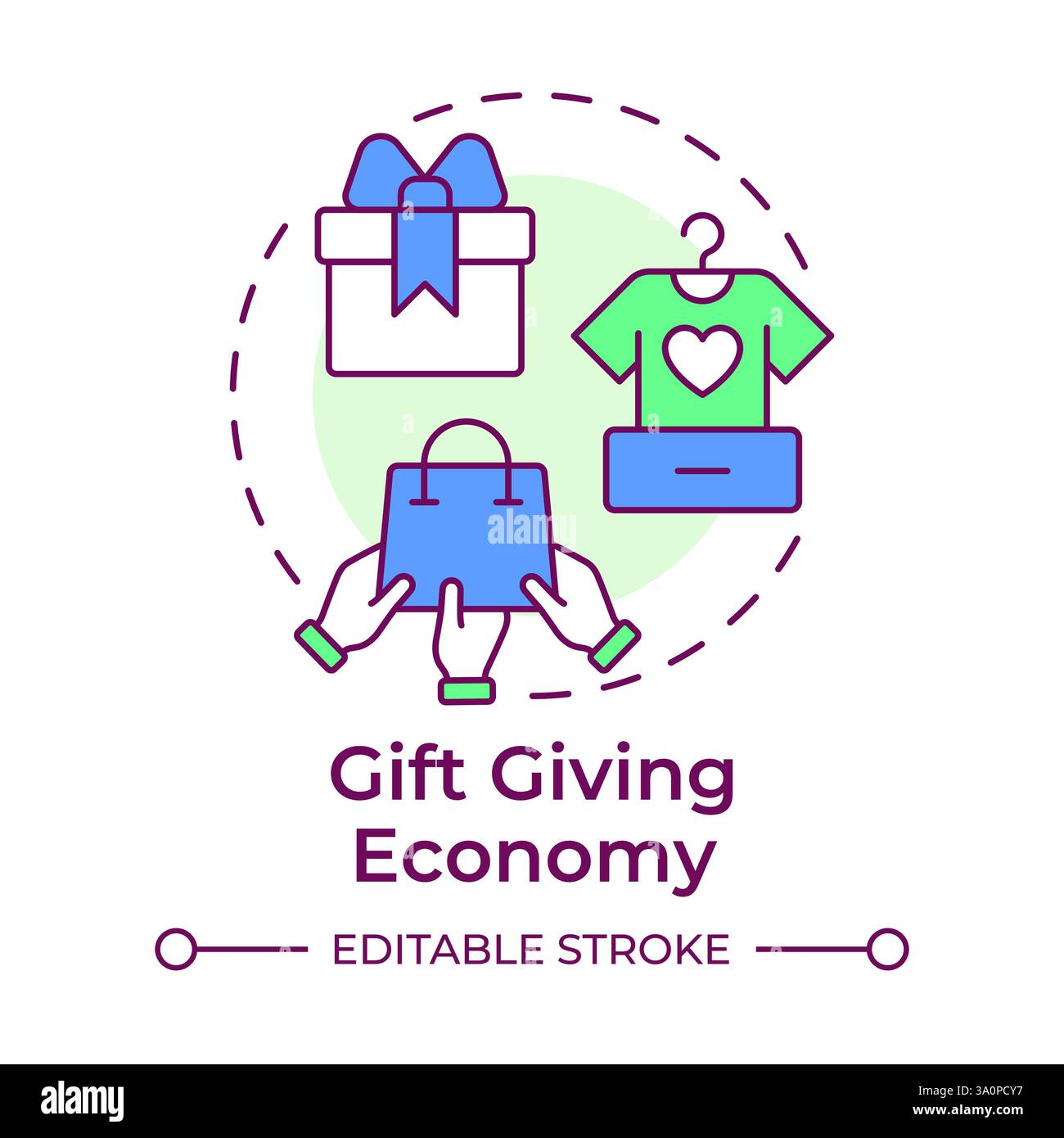 Gift giving economy multi color concept icon Stock Vector Image & Art ...