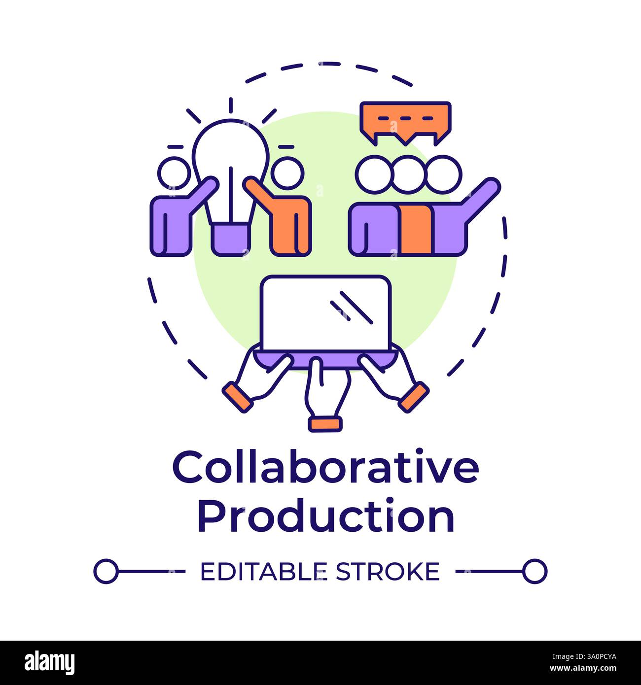 Collaborative production multi color concept icon Stock Vector Image ...