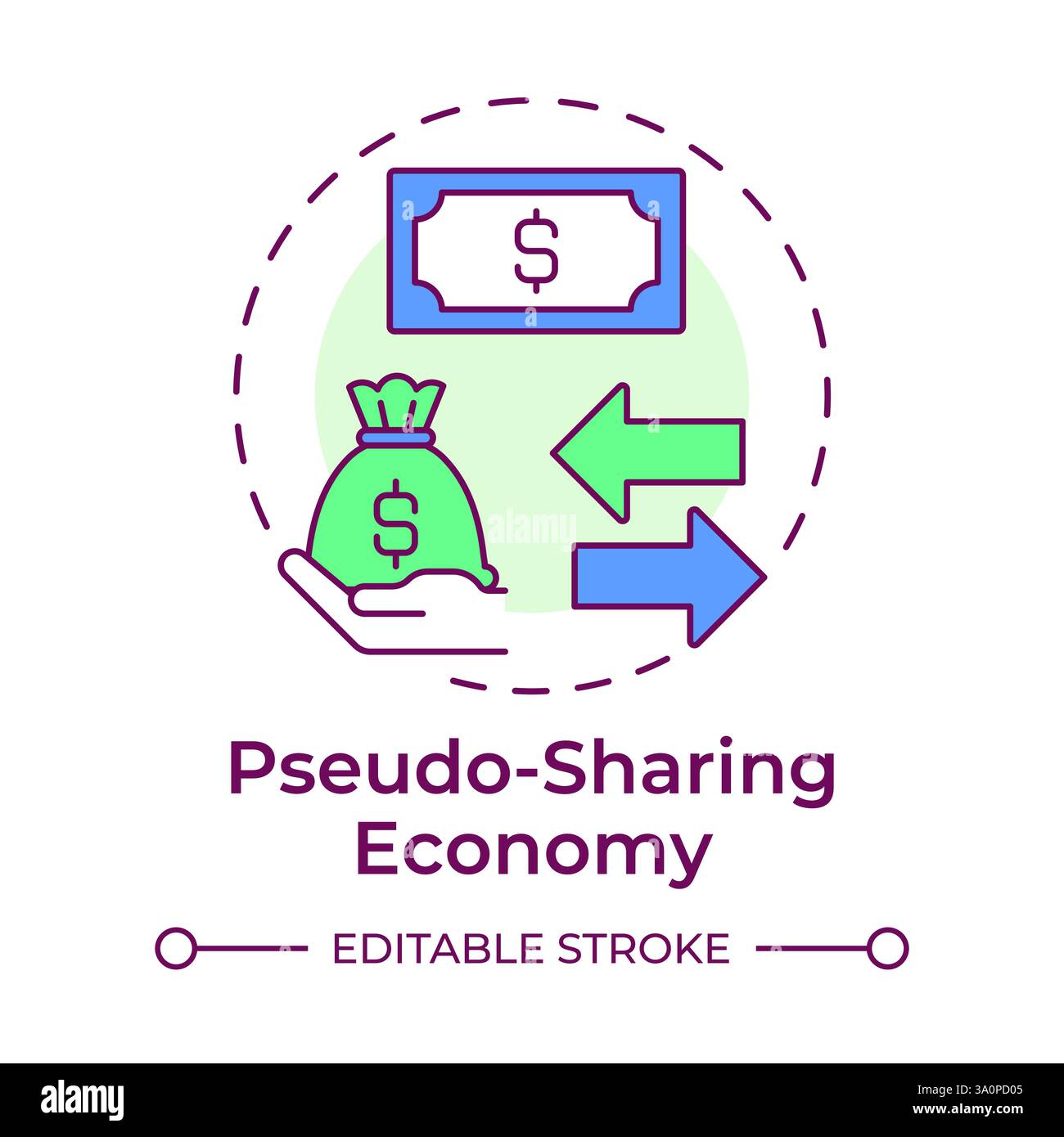 Pseudo sharing economy multi color concept icon Stock Vector Image & Art - Alamy