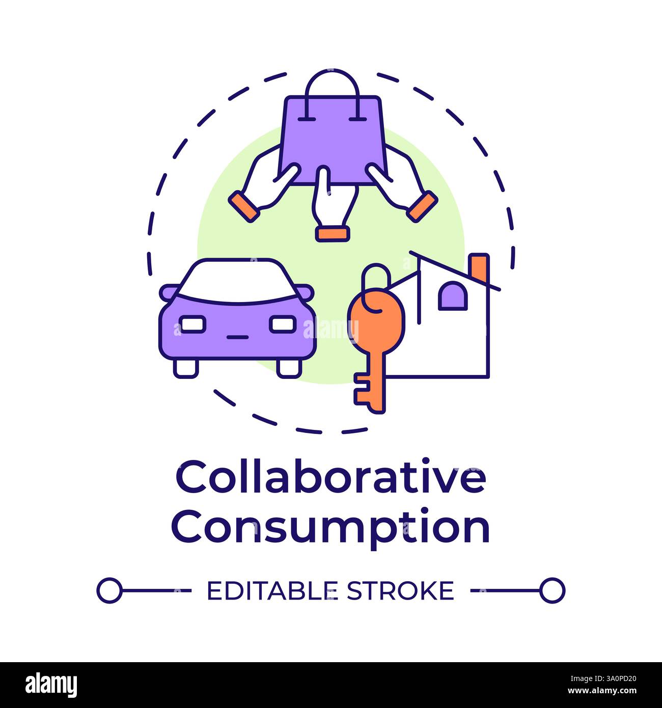 Collaborative consumption multi color concept icon Stock Vector Image & Art - Alamy