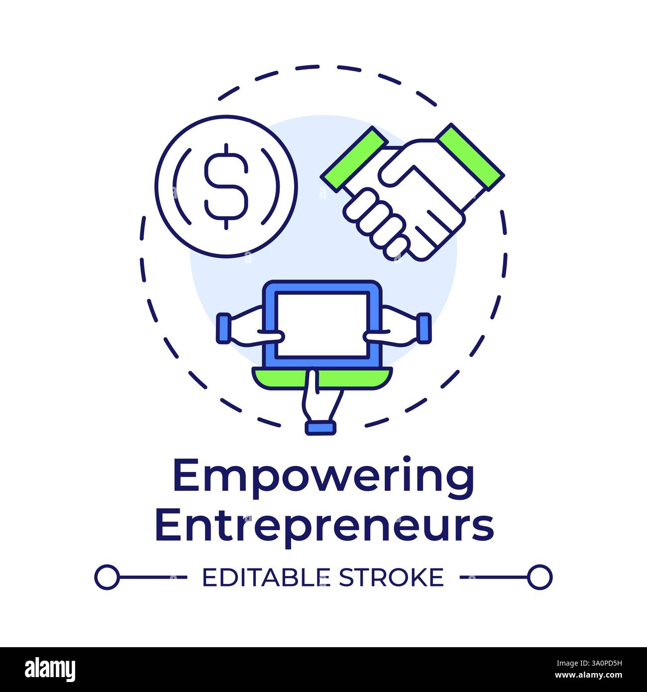 Empowering entrepreneurs multi color concept icon Stock Vector Image ...