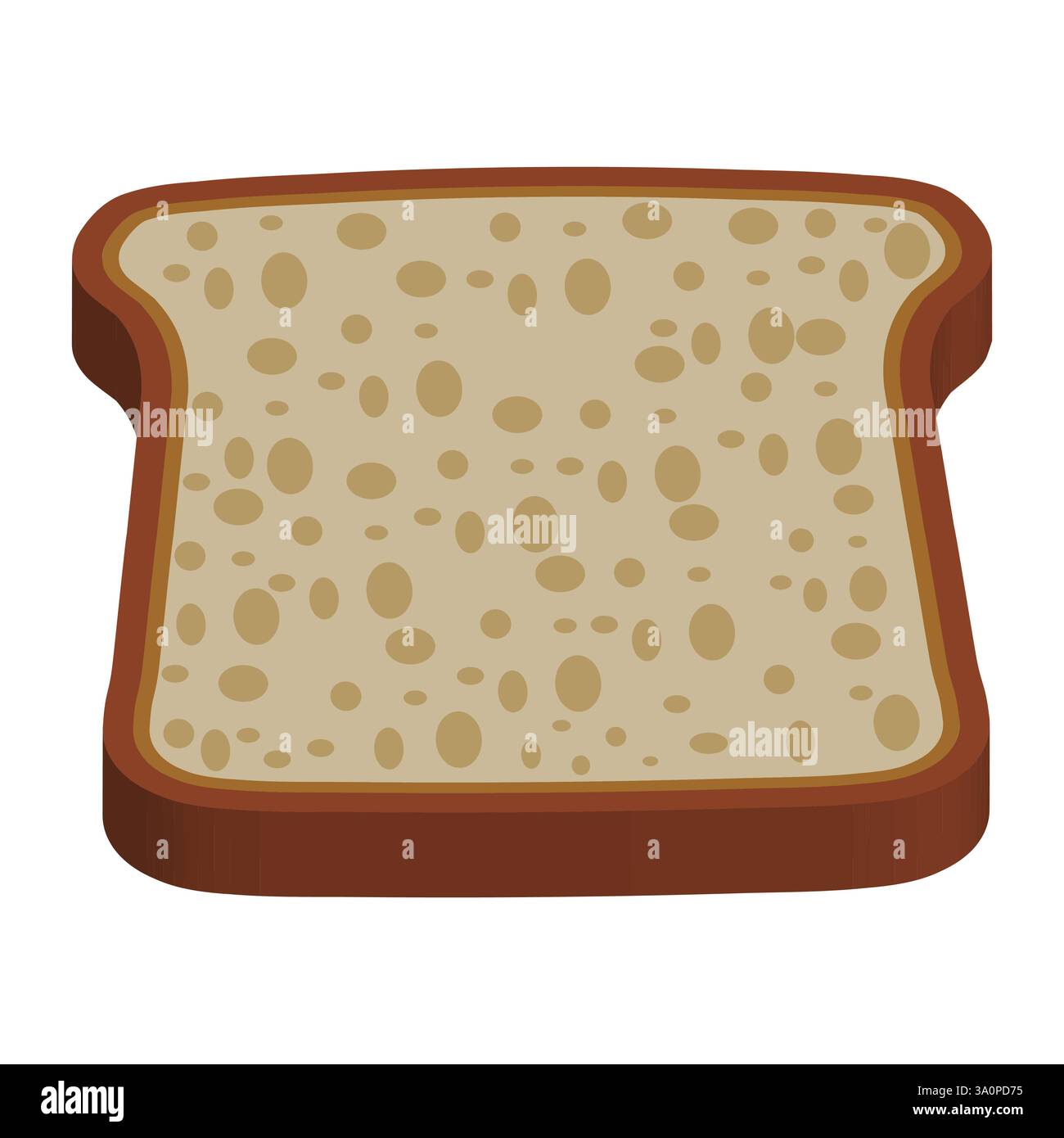 Golden Brown Bread Slice Tasty Texture in Simple Design Stock Vector ...